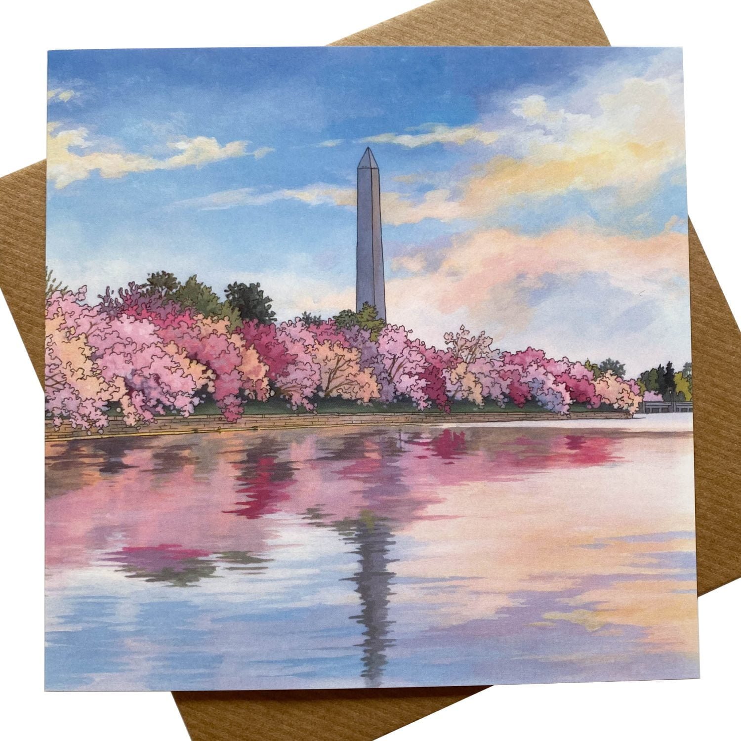 Washington Monument Greeting Card - Illustration by Jonathan Chapman